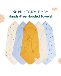 Muslin Baby Hooded Towel Butterscotch Stars - Best Gifts for Kids